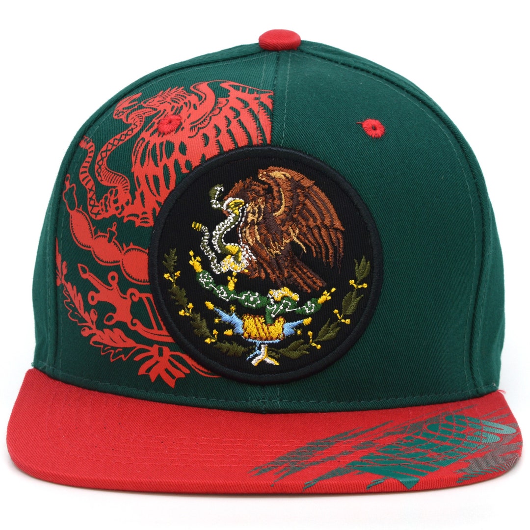 Mexican Eagle New TL MEX Embroidery Snapback Hat Flat Bill Adult ...
