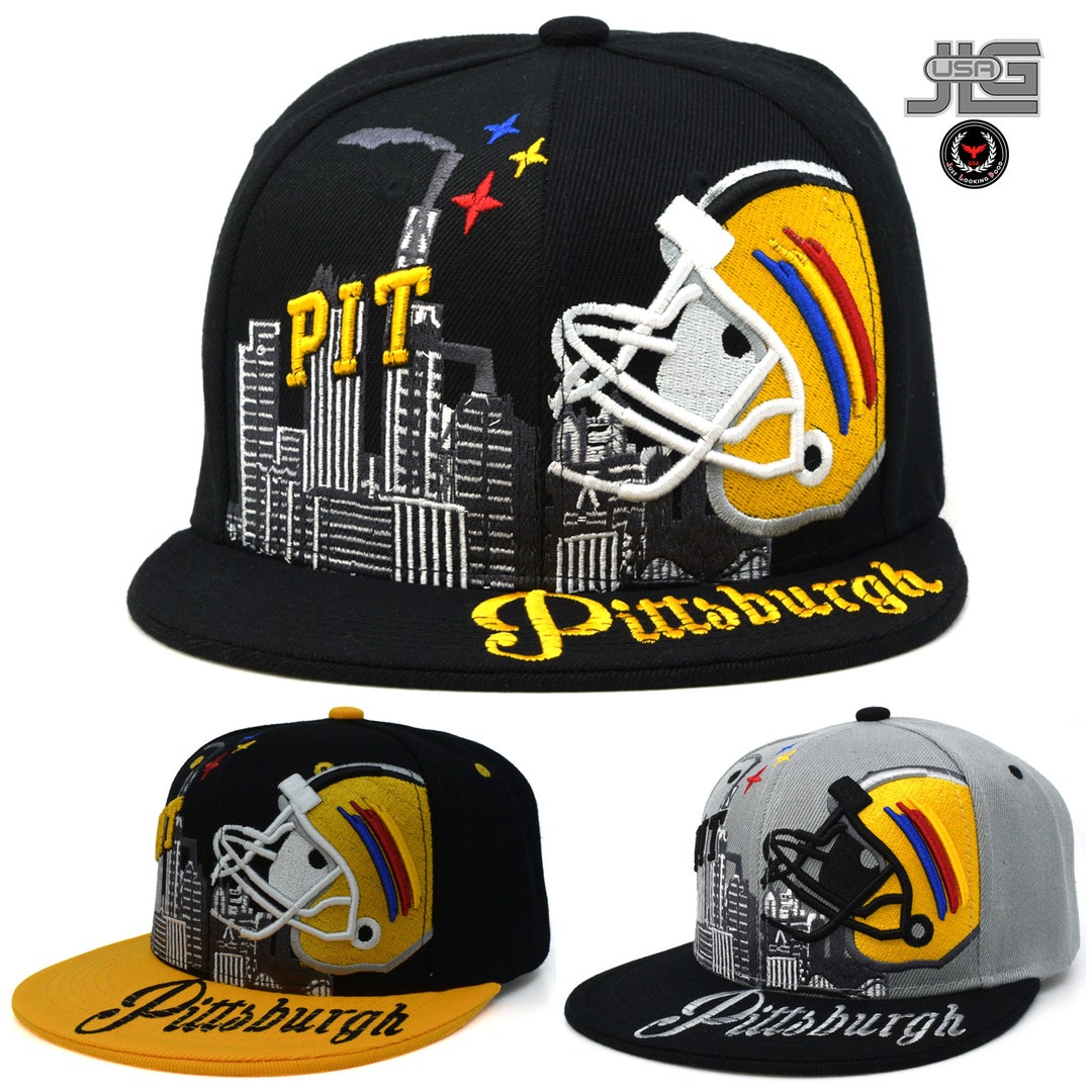 Pittsburgh Cap New Leader Downtown Football PIT Helmet Gold Black ...