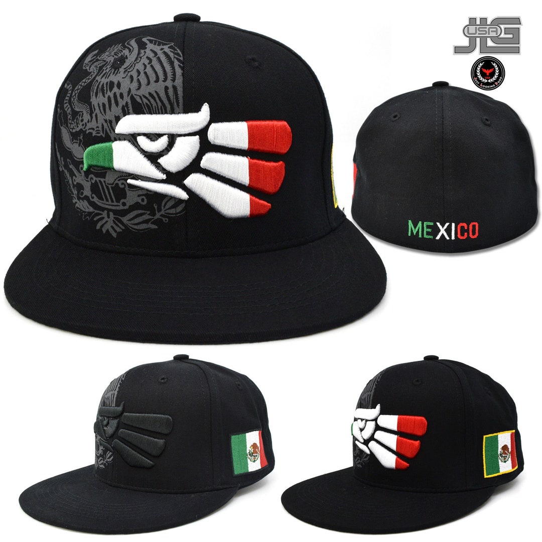 Mexico Eagle New Fitted Hat Mexican Aguila Flat Bill Cotton Mexico Hat ...