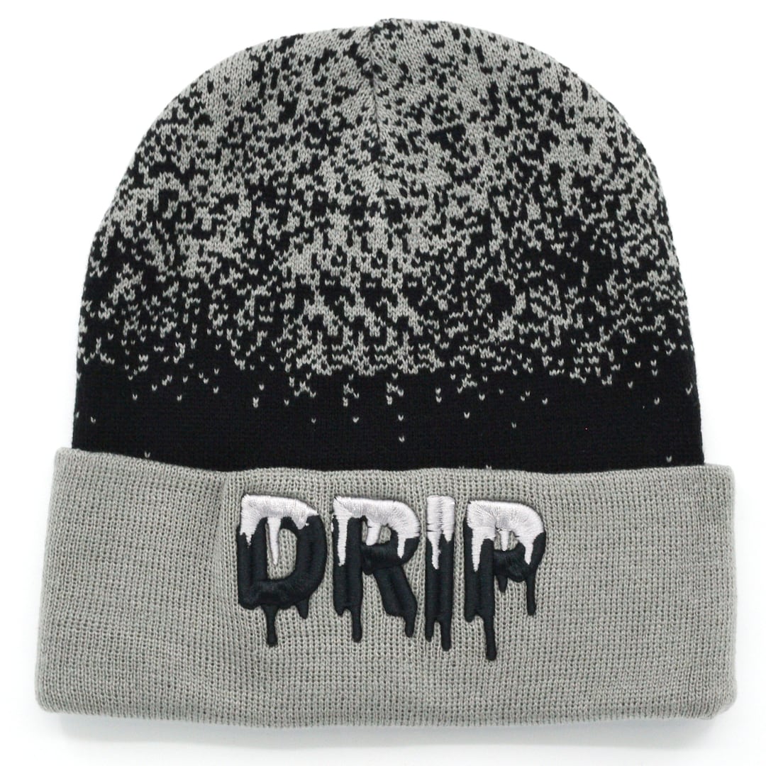 Drip Embroidery Knit Winter Warm Skull Drip Hat Fold-up Beanie Cap - Etsy