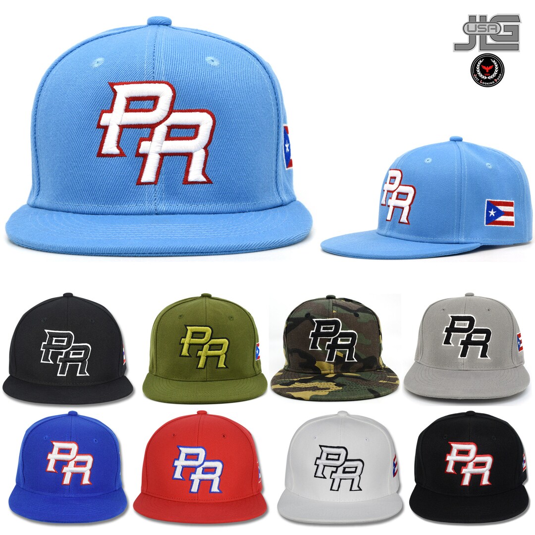 Gorra de béisbol Puerto Rico con visera plana y bandera 3D de Puerto Rico, con cierre a presión ...