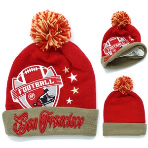 San Francisco Football Team Color New Leader Knit Skull Beanie Winter ...