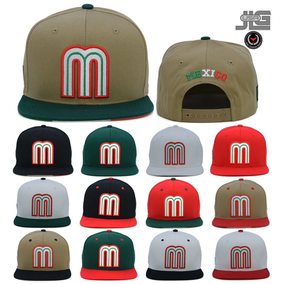 Mexico HL Snapback Hat Flag 3D M Embroidery Mexican Flag Baseball Cap ...