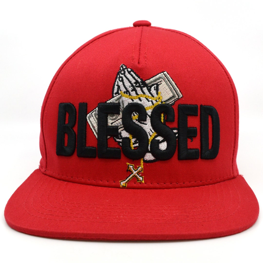 Blessed Hat New TL Praying Hands Baseball Cap Leader Red Black Snapback ...
