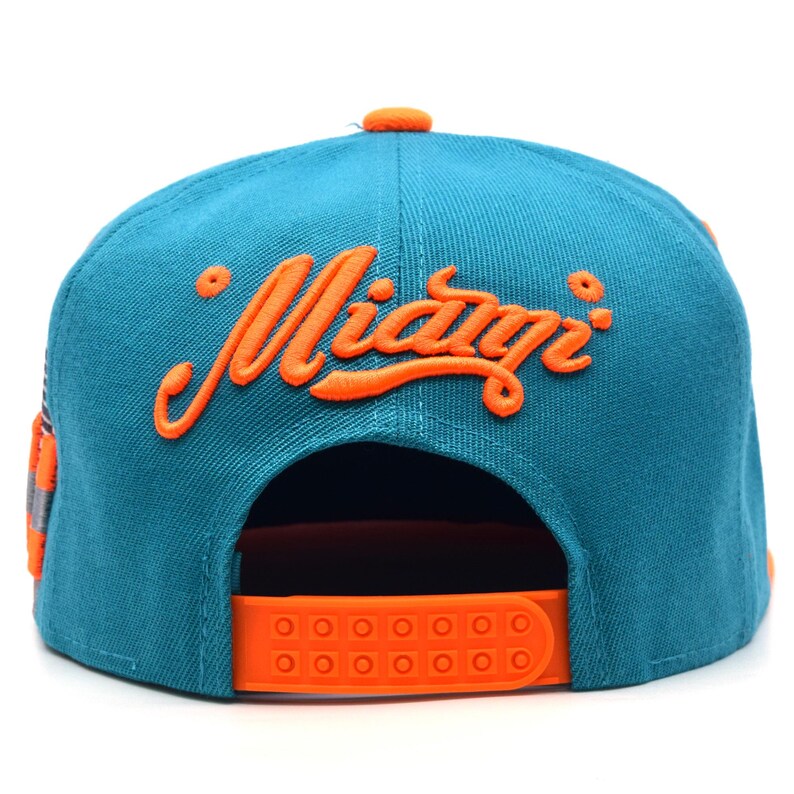 Miami New Rise City Downtown M Helmet Embroidery Snapback Aqua Orange ...
