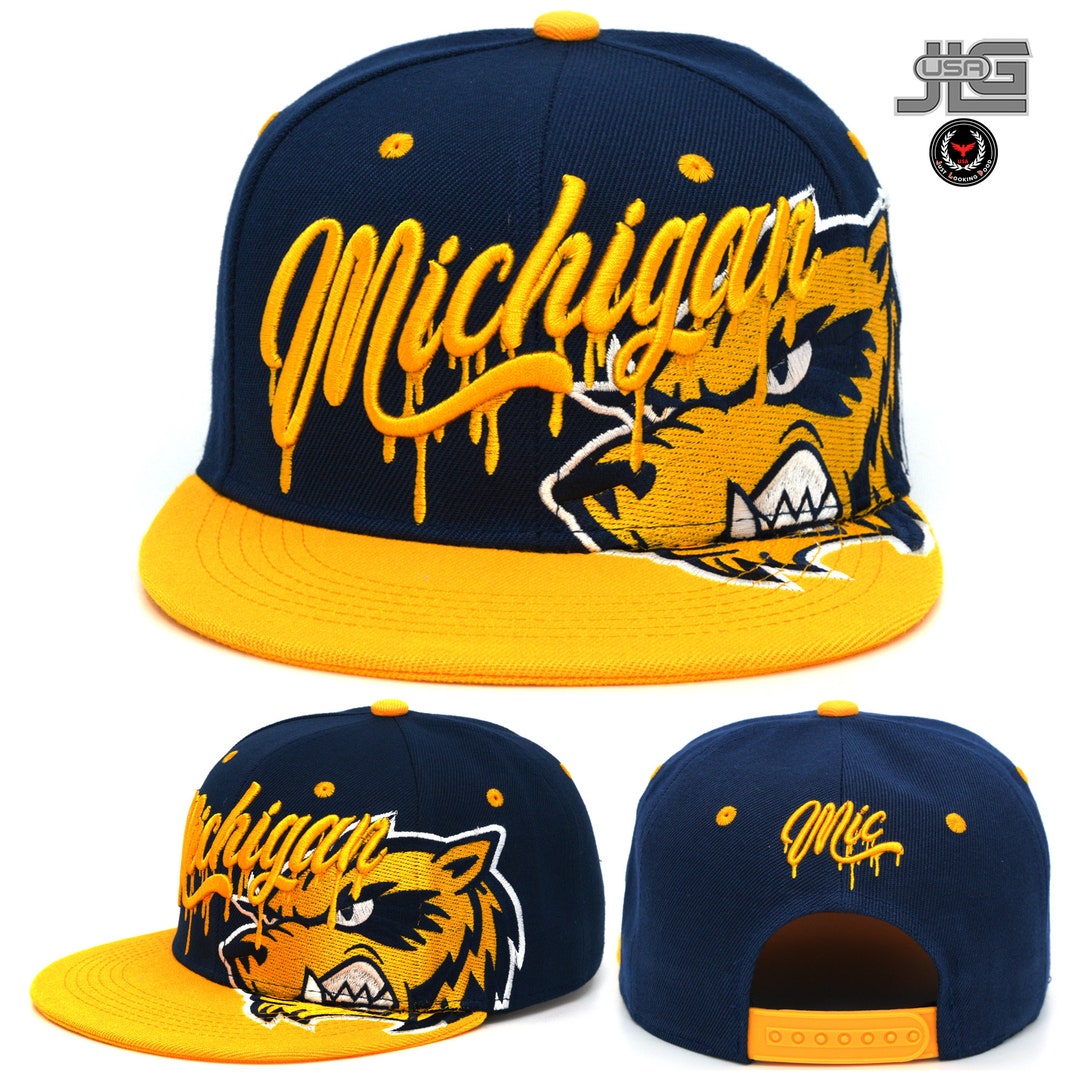 Michigan Baseball Cap Circle City Wolverine Embroidery Snapback Blue ...