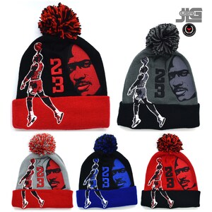 Chicago Face 23 MJ Dunking Basketball Team Color New Knit Beanie Winter ...