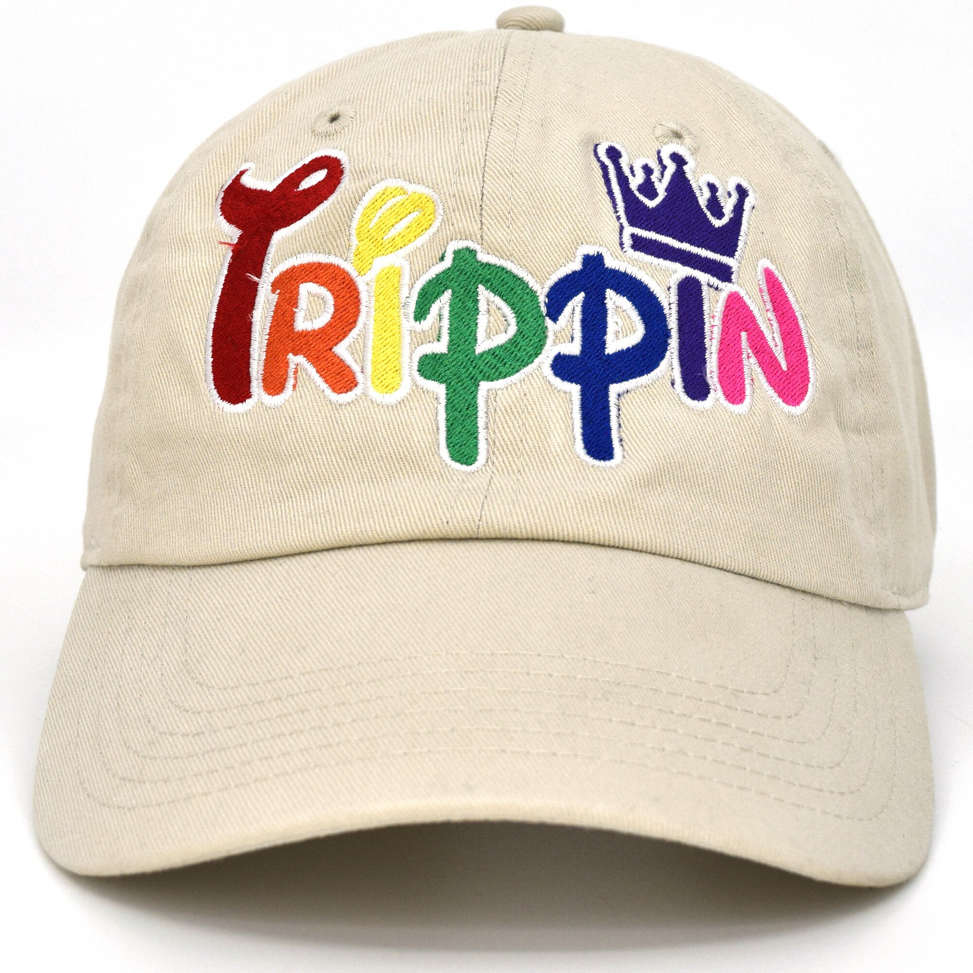 Trippin Dad Hat Cotton Multi Color Trippin Crown Embroidery | Etsy
