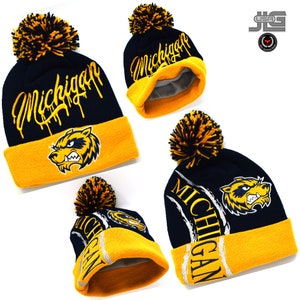 Michigan Hat Angry Head Wolverines Skull Cap Beanie Winter Hat - Etsy