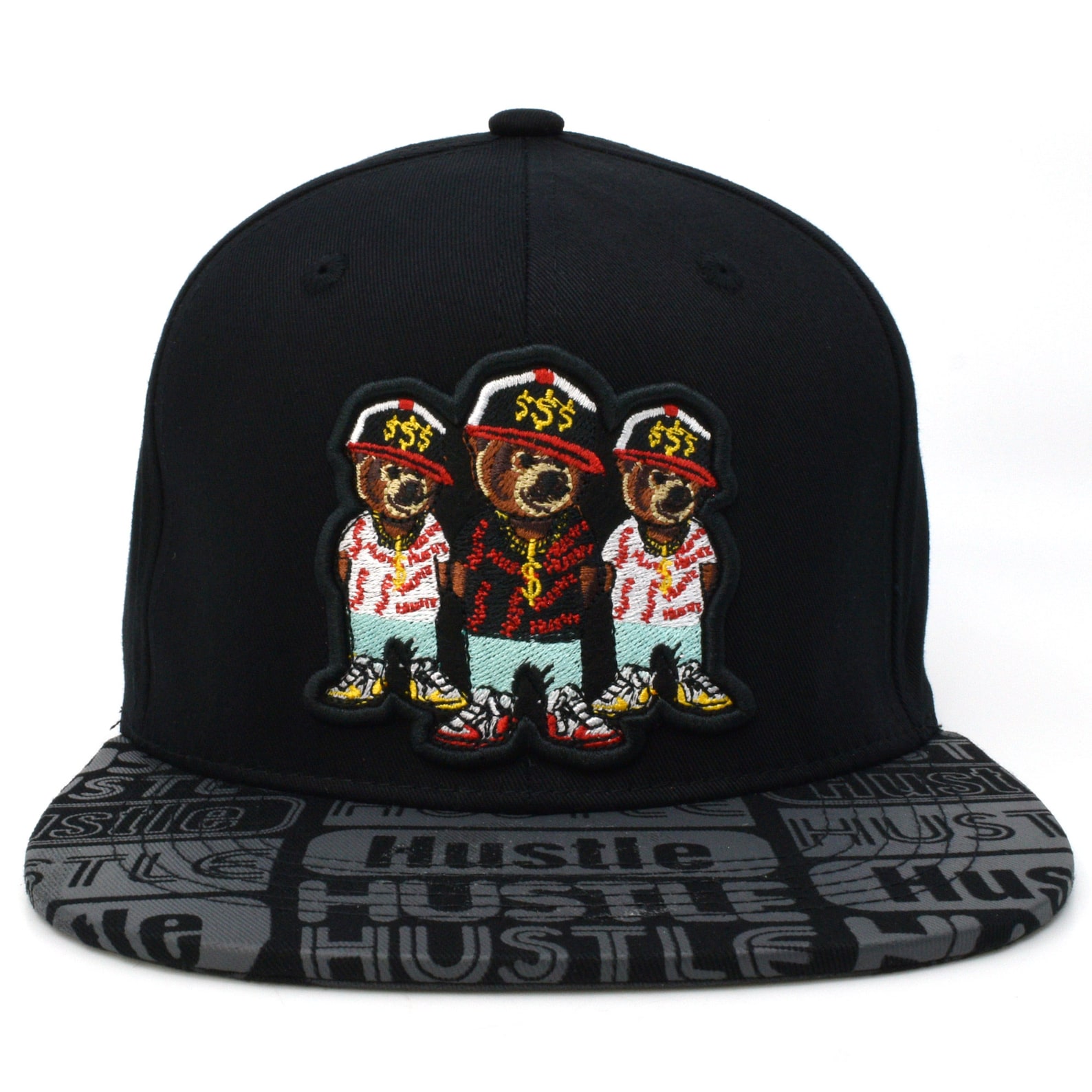 Hustle Bear Snapback Cap Leader Hip Hop Bear Cotton Adjustable Baseball ...