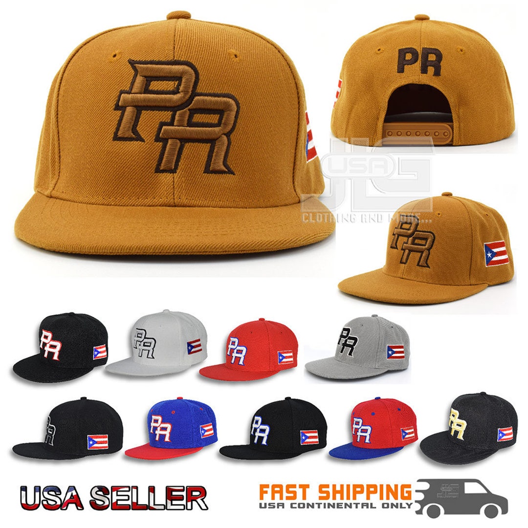 Puerto Rico Hat US Embroidery PR 3D Embroidery Snapback Hat Adjustable ...