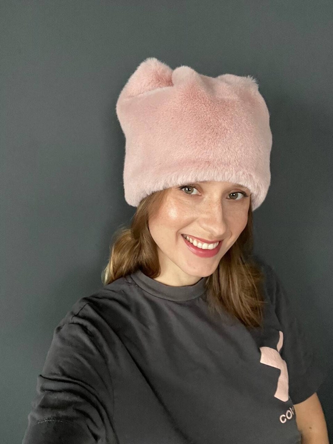 Pink Faux Fur Hat | Womens Faux Fur Hat | Women's Cossack Fur Hat ...