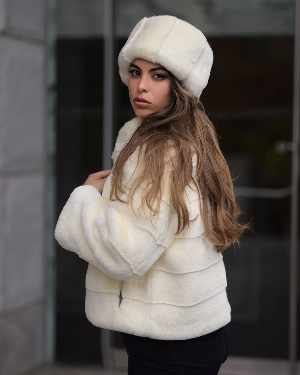White Fur Hat Winter Hats Women's Faux Fur Hat White Hat Women Hat for ...