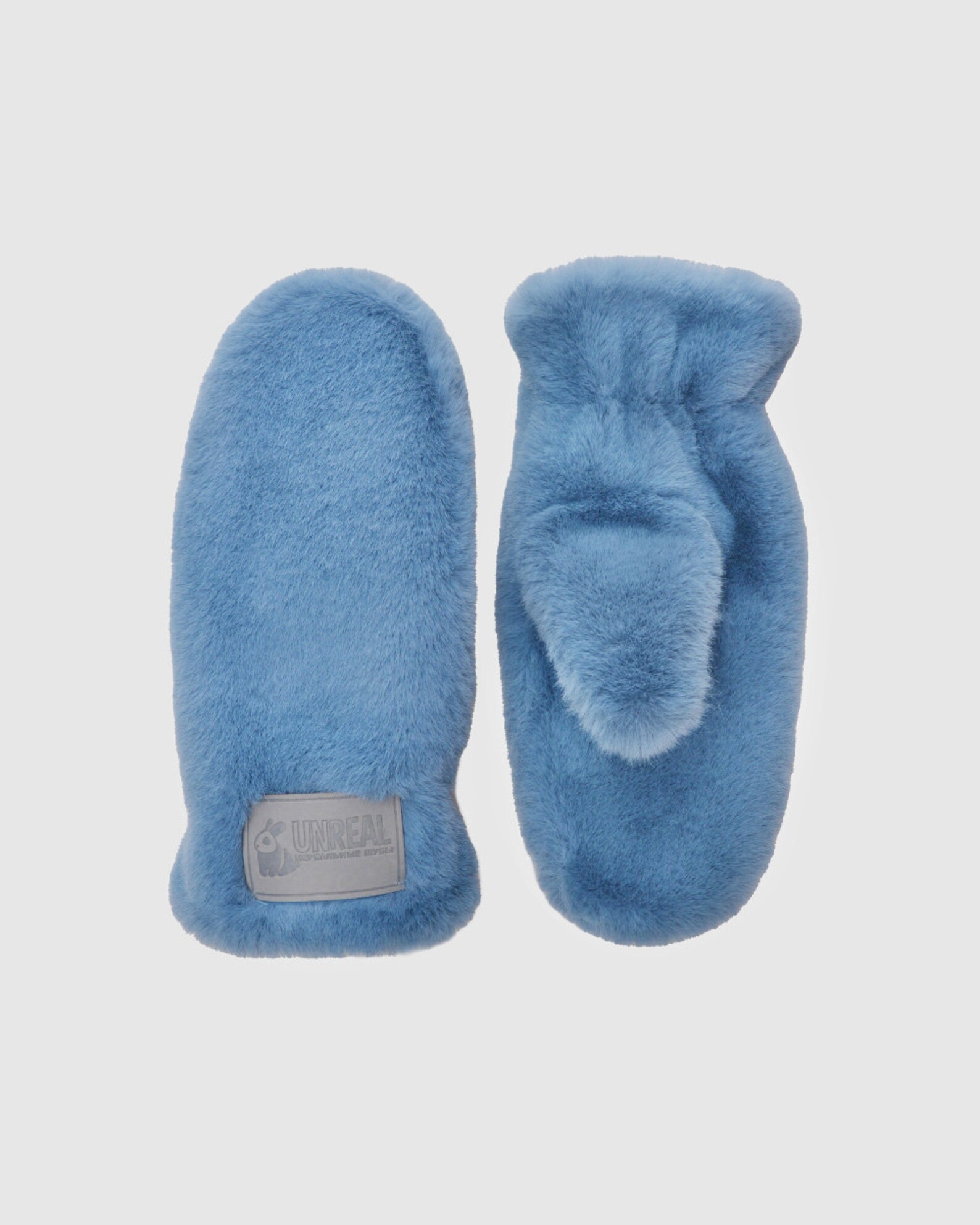 Blue Faux Fur Mittens Women's Mittens Faux Fur Mittens Blue Mittens ...