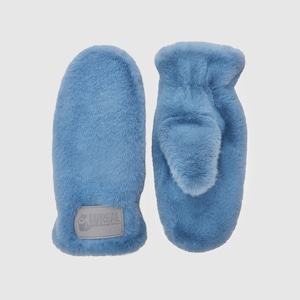 Blue Faux Fur Mittens | Women's Mittens | Faux Fur Mittens | Blue ...