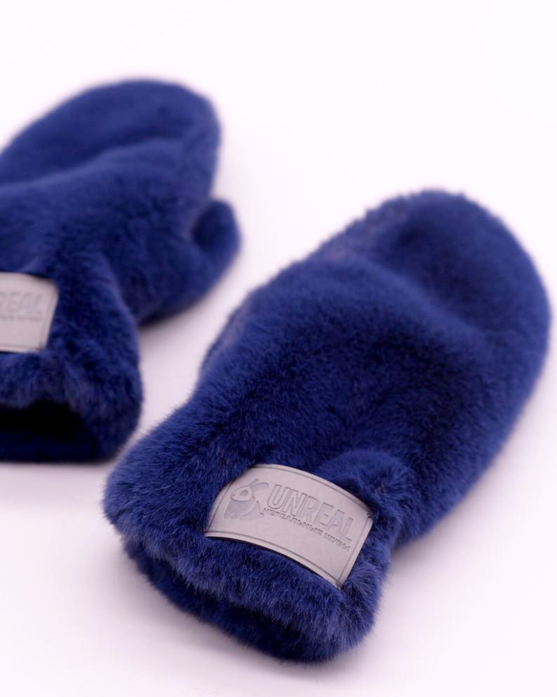 Blue Faux Fur Mittens | Women's Mittens | Womens Faux Fur Mittens ...
