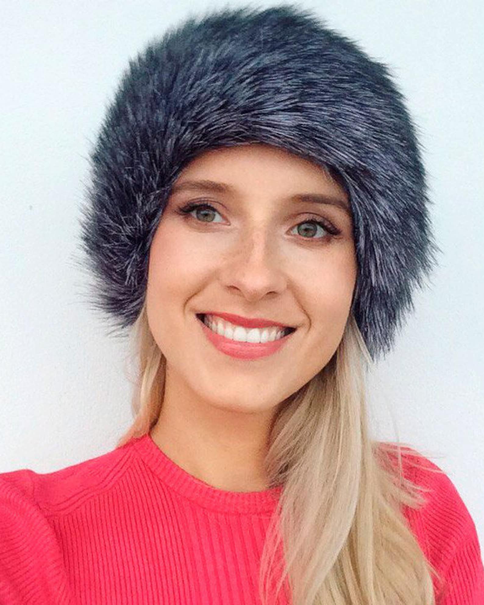 Gray Faux Fur Hat Womens Faux Fur Hat Women's Cossack Fur Hat Gray Fur ...