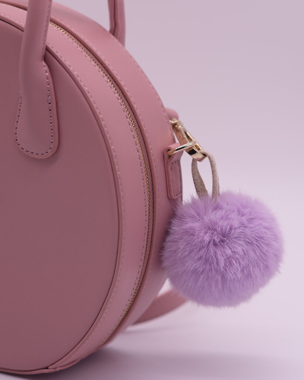 Lilac Pom Pom Charm Faux Fur Pom Pom Purse Pom Pom Charm - Etsy
