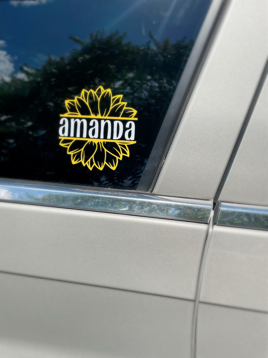 Sunflower Name Vinyl Decal Sunflower Decal Sunflower Sticker Name Decal ...