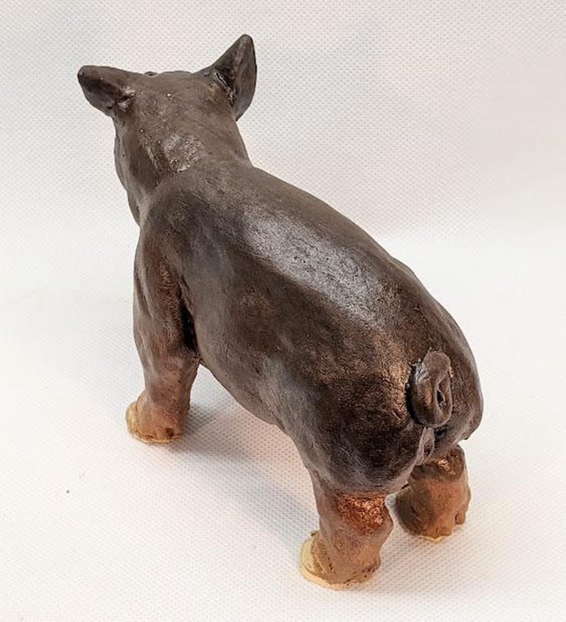 Stoneware Ceramic Pig Sculpture 6 1/2" X 5" X 4 1/2". This One of a ...