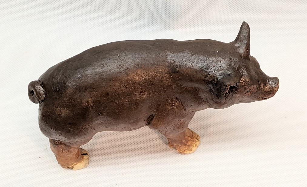 Stoneware Ceramic Pig Sculpture 6 1/2 X 5 X 4 1/2. This One of a Kind ...