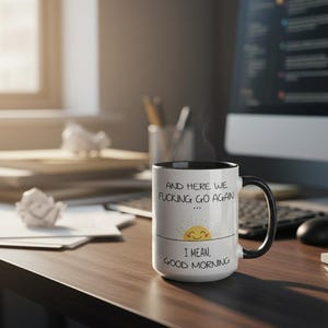 Funny F-word Coffee Mug, Here We Go Again, Gifts for Friend, Sarcastic ...