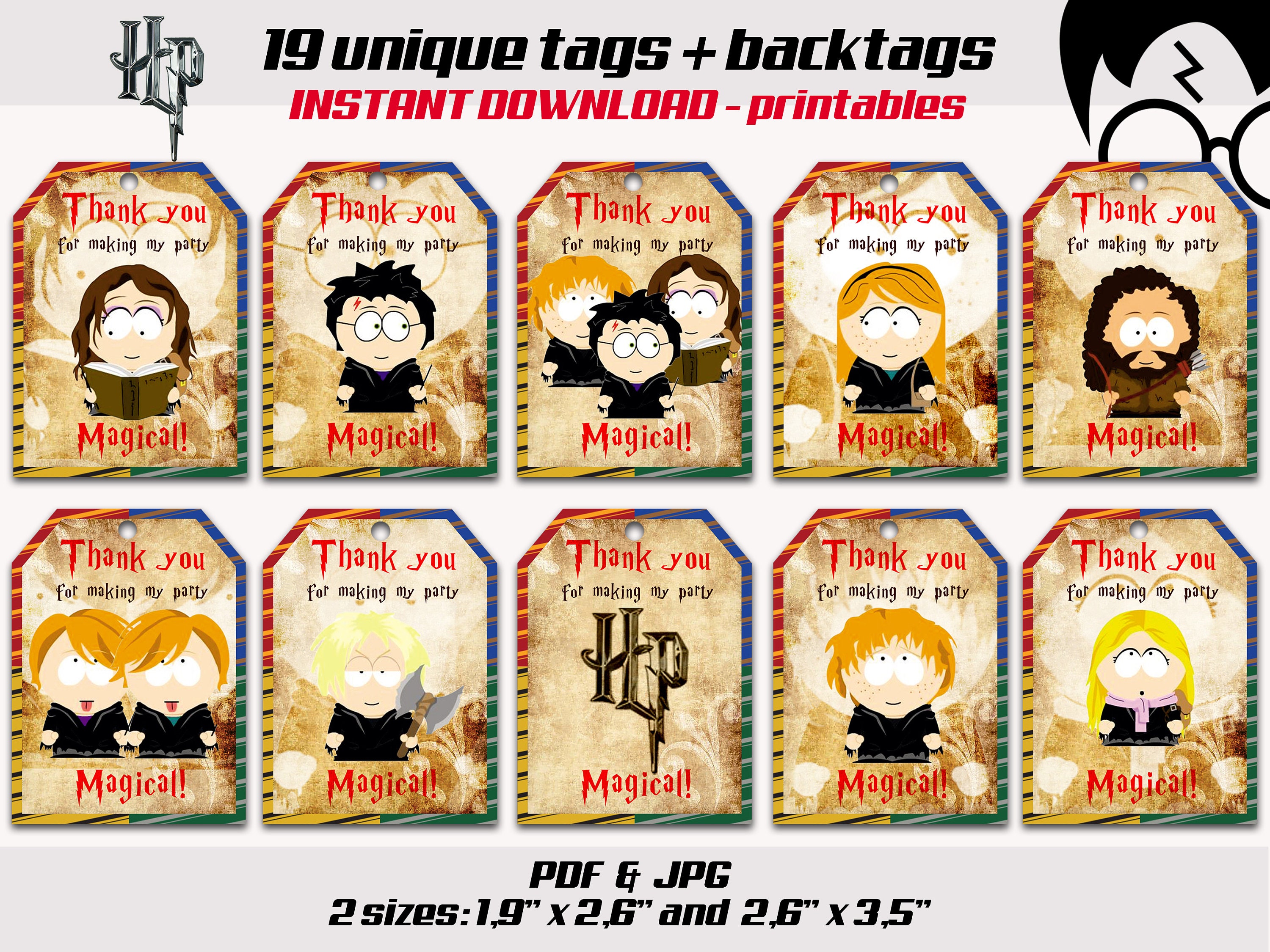 Harry Potter Party Name Tags