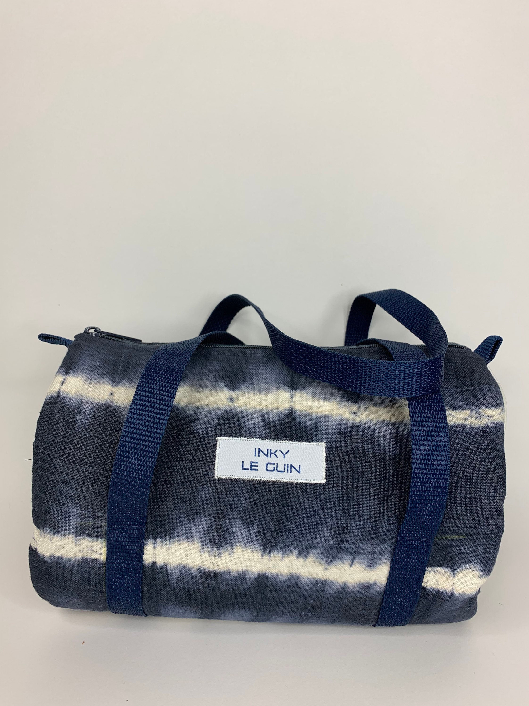 Mini Duffle Bag. Dark Blue Shibori Linen Outer. Waterproof - Etsy