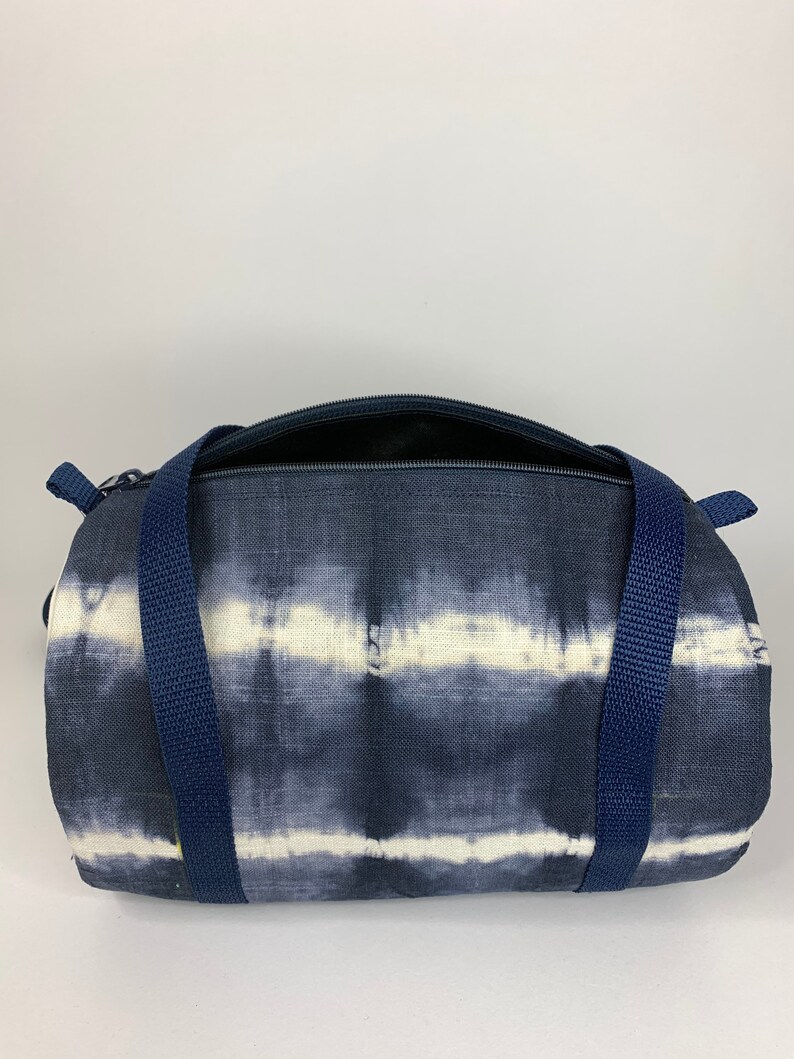 Mini Duffle Bag. Dark Blue Shibori Linen Outer. Waterproof - Etsy