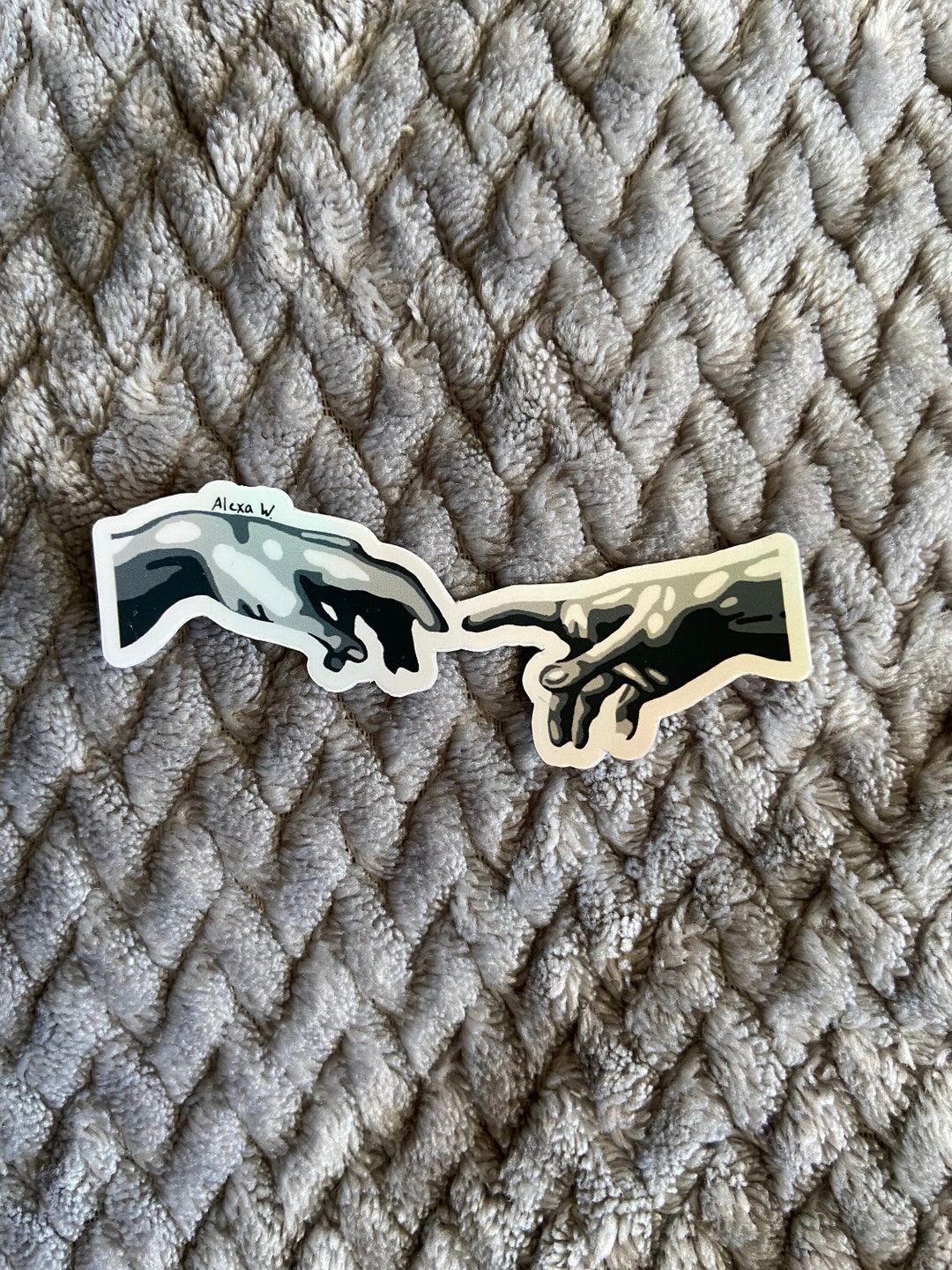 The Creation of Adam Iridescent Sticker - Etsy