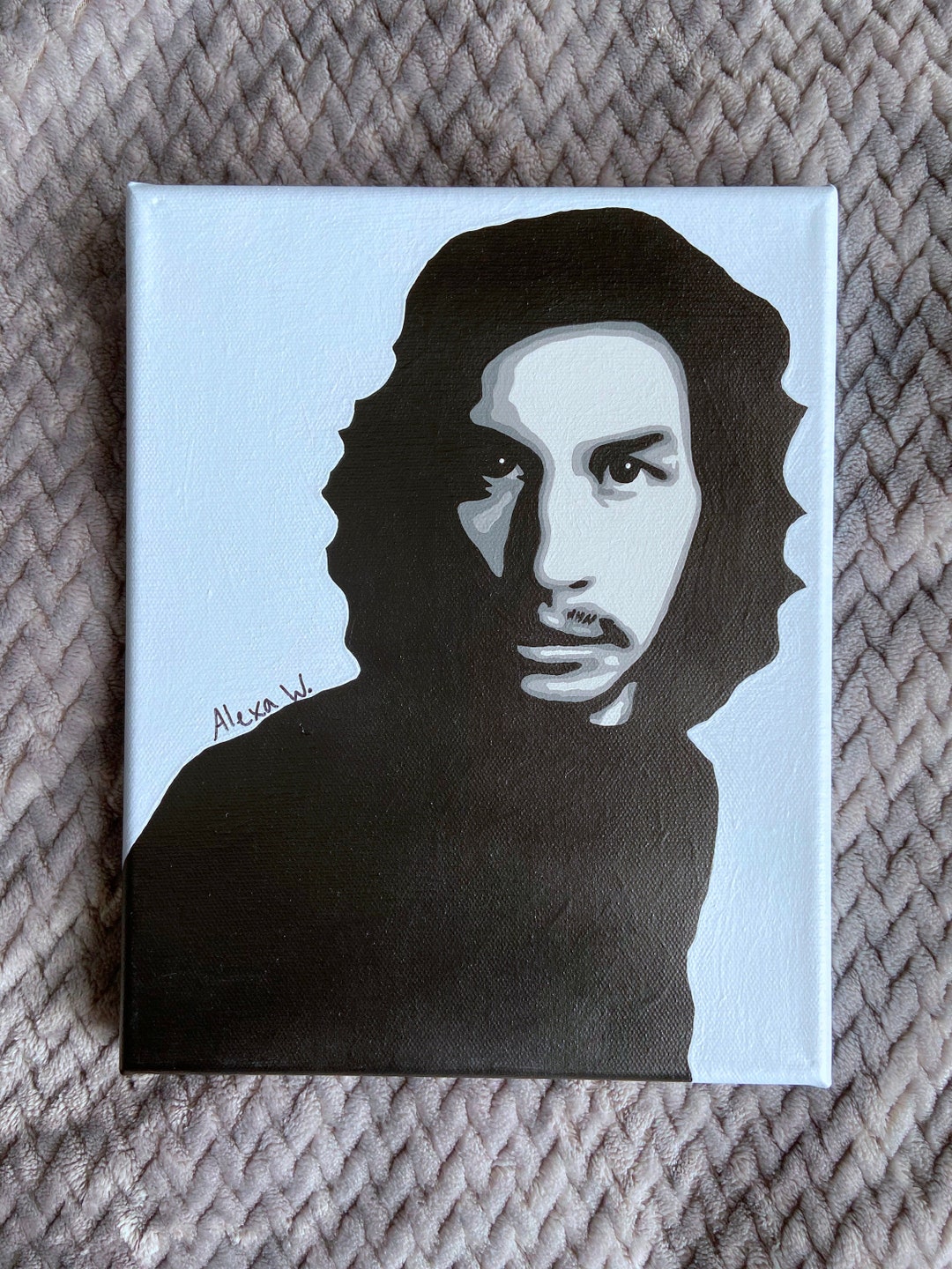 Adam Driver Black and White Portrait Painting - Etsy