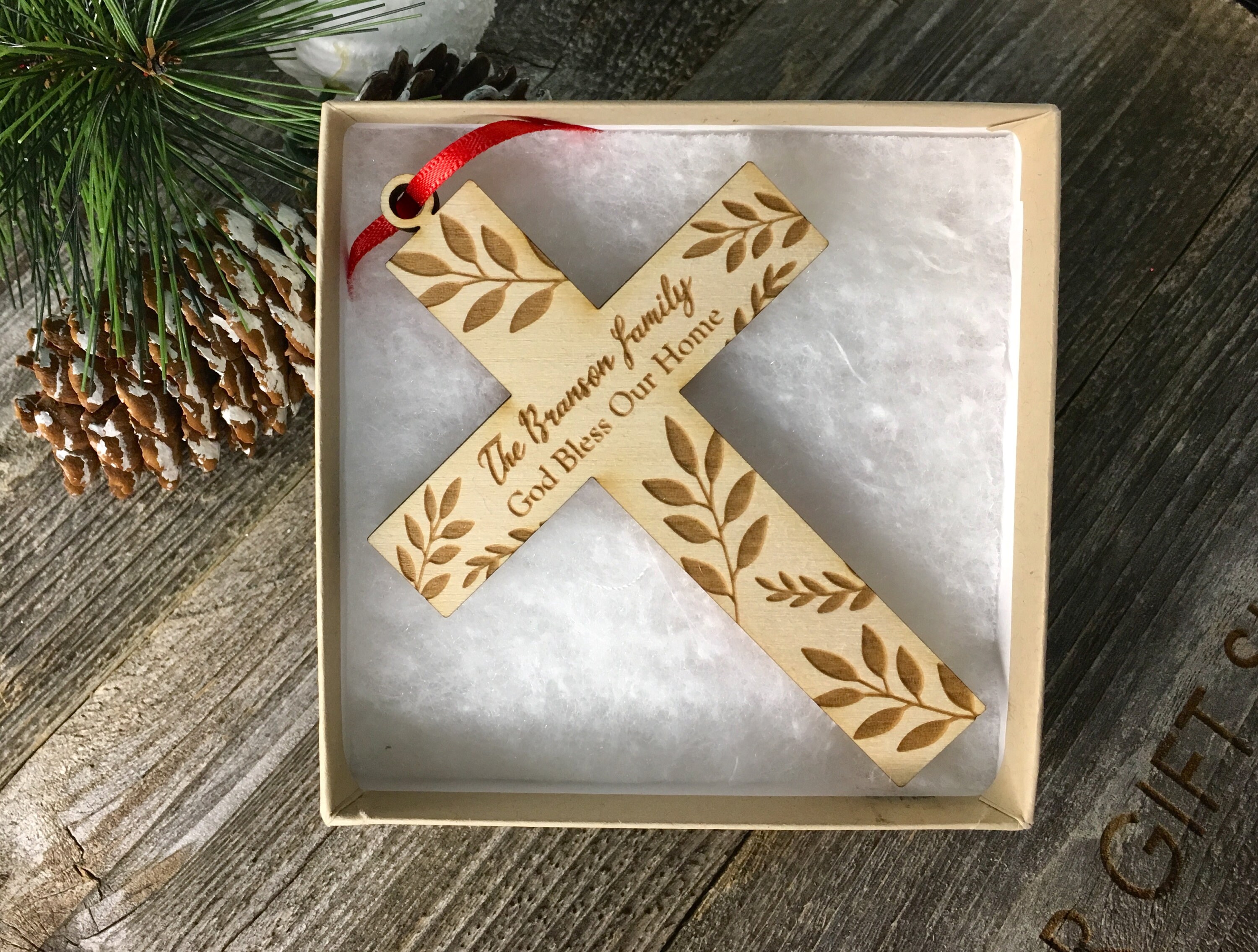 Personalized Cross Ornament Family Cross Ornament Religious | Etsy