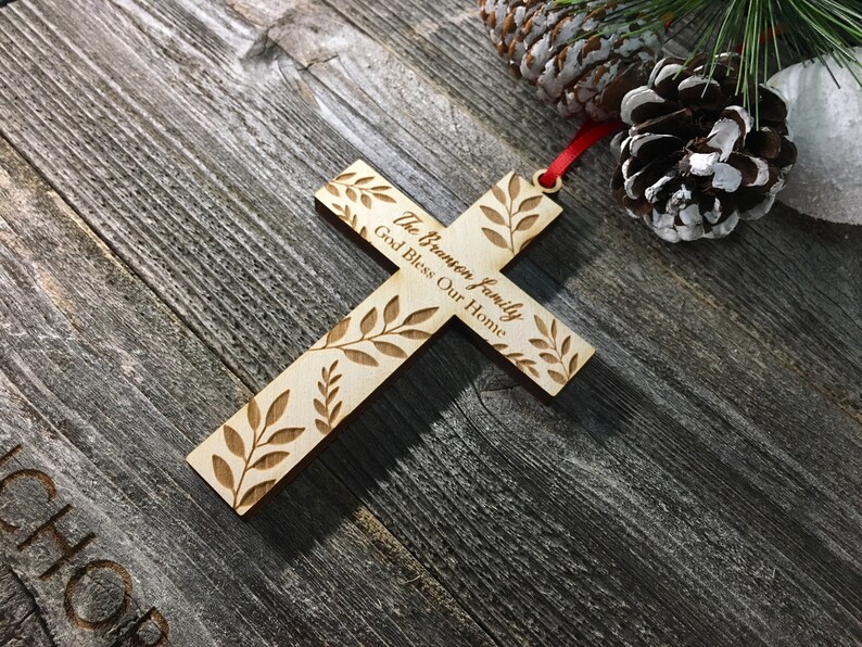 Personalized Cross Ornament Family Cross Ornament Religious | Etsy