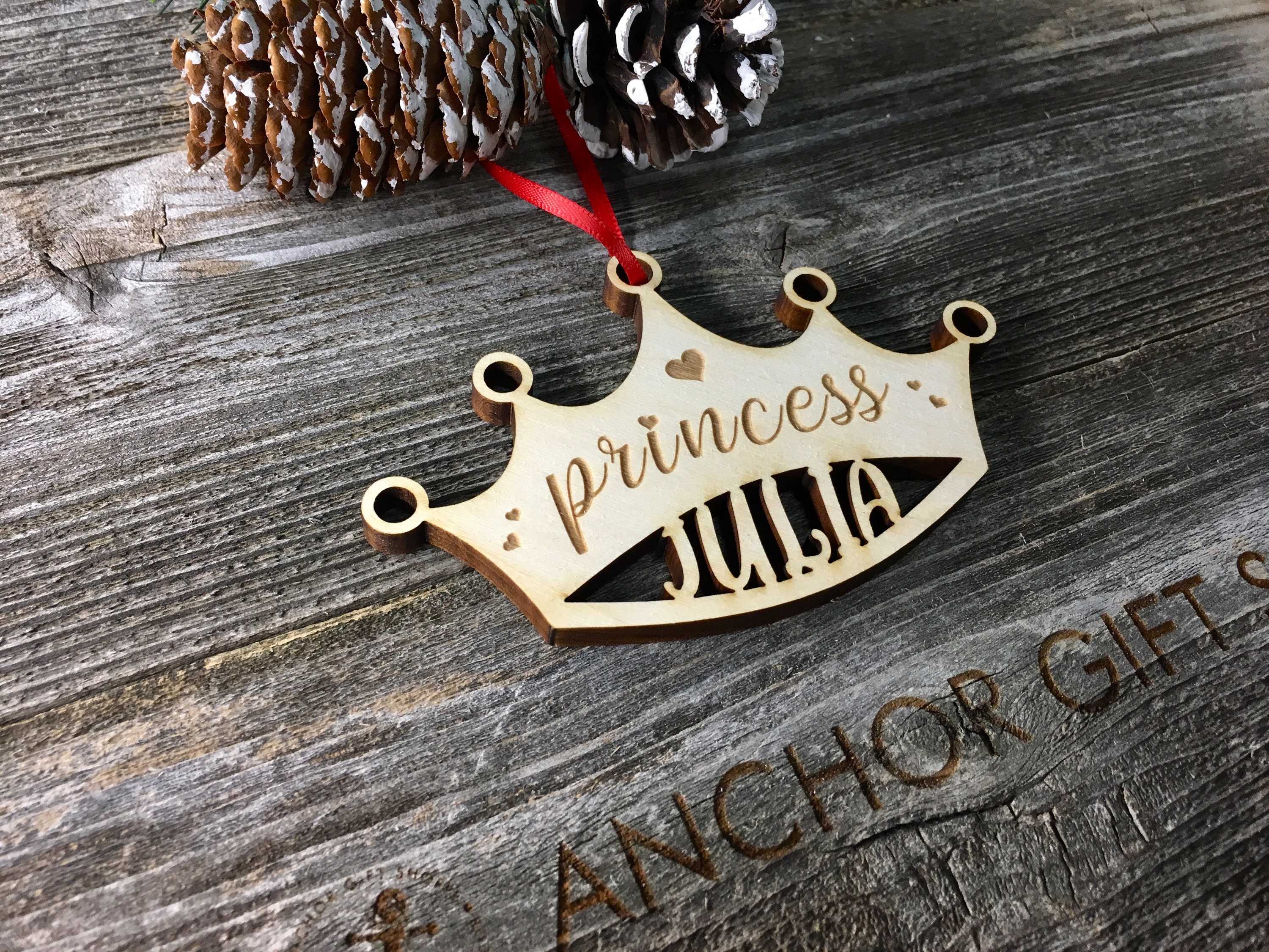 Personalized Princess Ornament Princess Crown Girl Christmas | Etsy