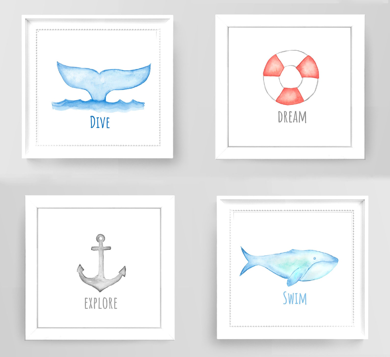 Printable Nautical Wall Art, Nautical Wall Decor, Nautical Nursery Art ...