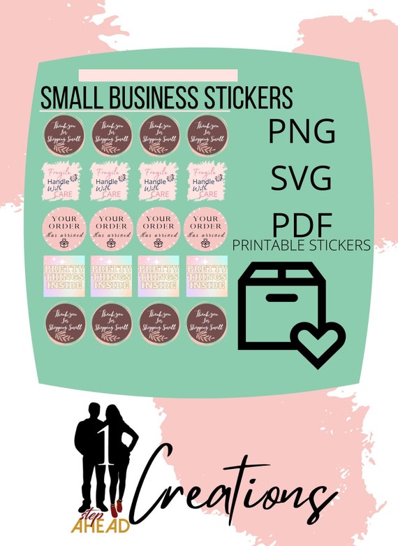 Printable Small Business Stickers Sheet US Letter Size Digital | Etsy