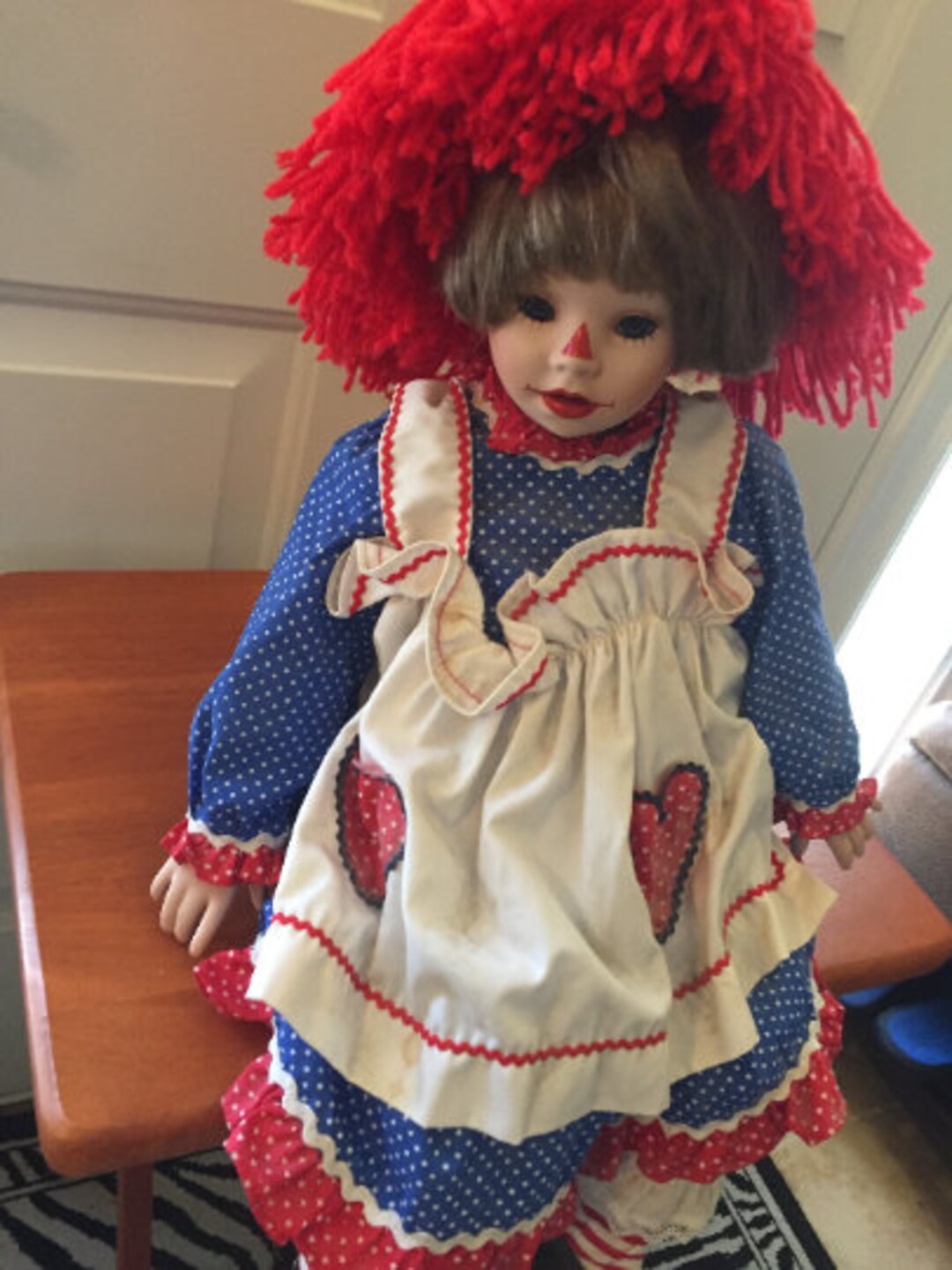 Large 24 Inch Tall Porcelain Raggedy Ann Doll - Etsy