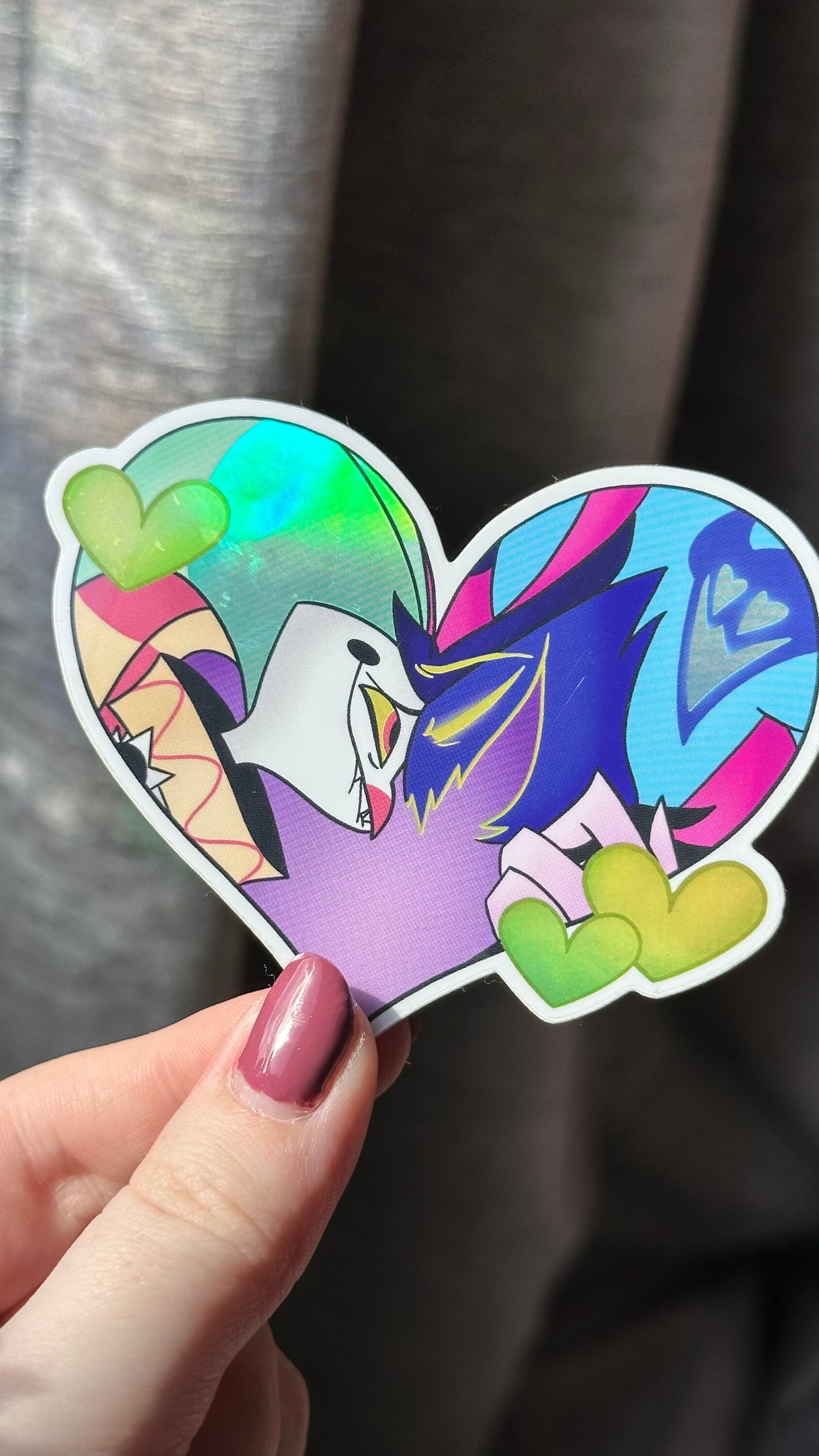 Helluva Boss Heart Stickers: Blitzo, Stolas, Moxxie, Fizzarolli, Millie ...