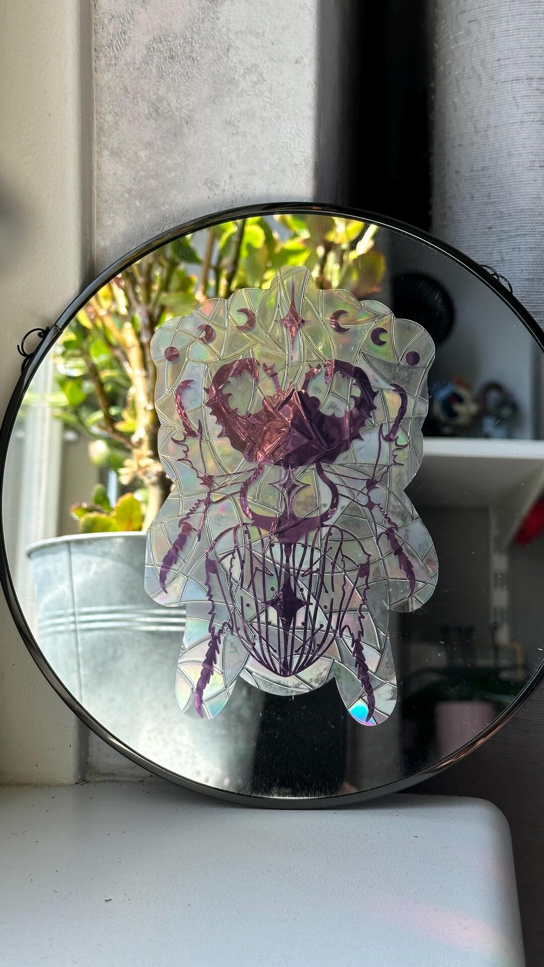 Purple Chrome Beetle Sun Catcher | Iridescent Insect Window Decor ...