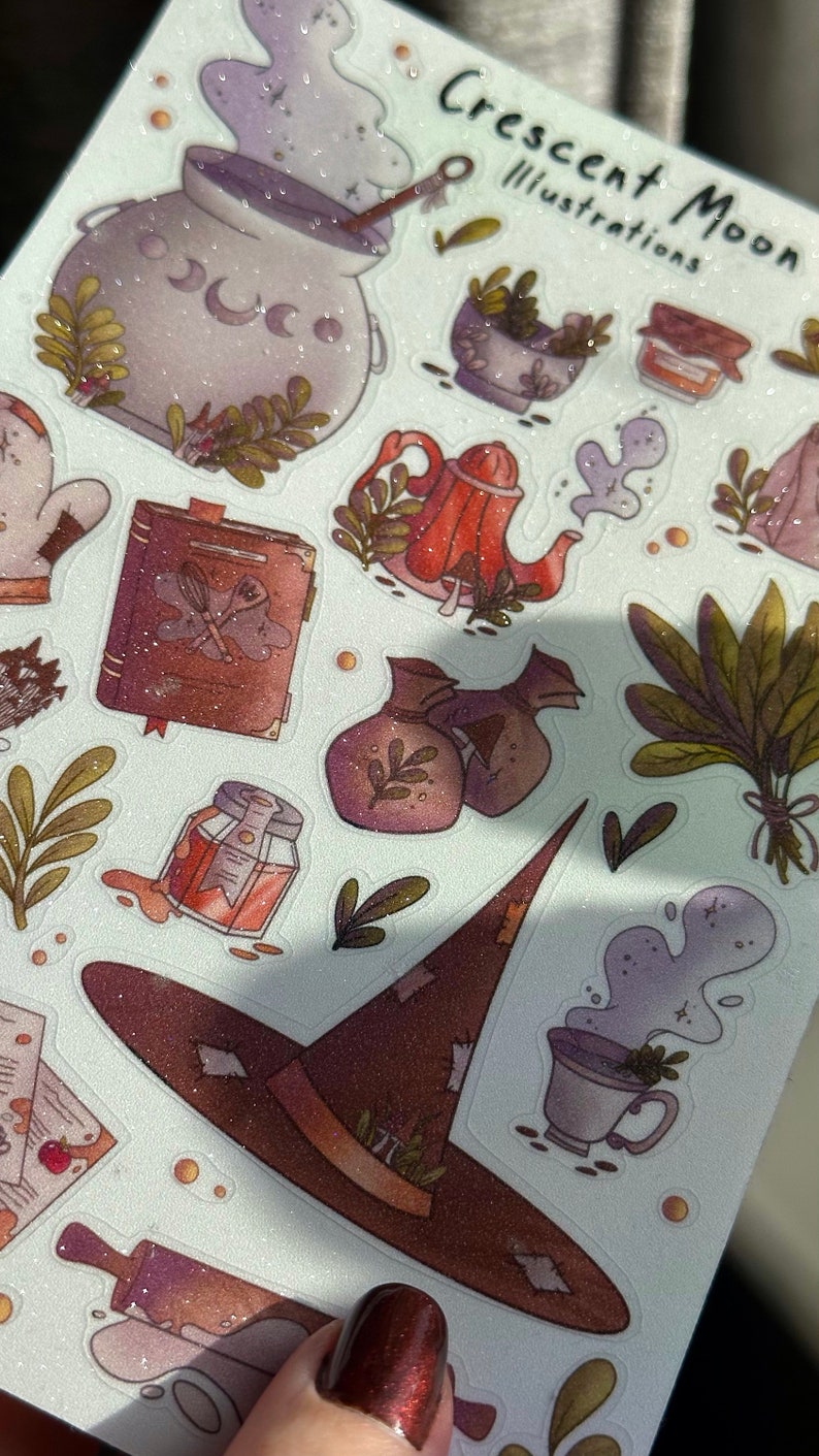 Bakery Witch Sticker Sheet - Whimsical and Sweet Decals for Foodie ...