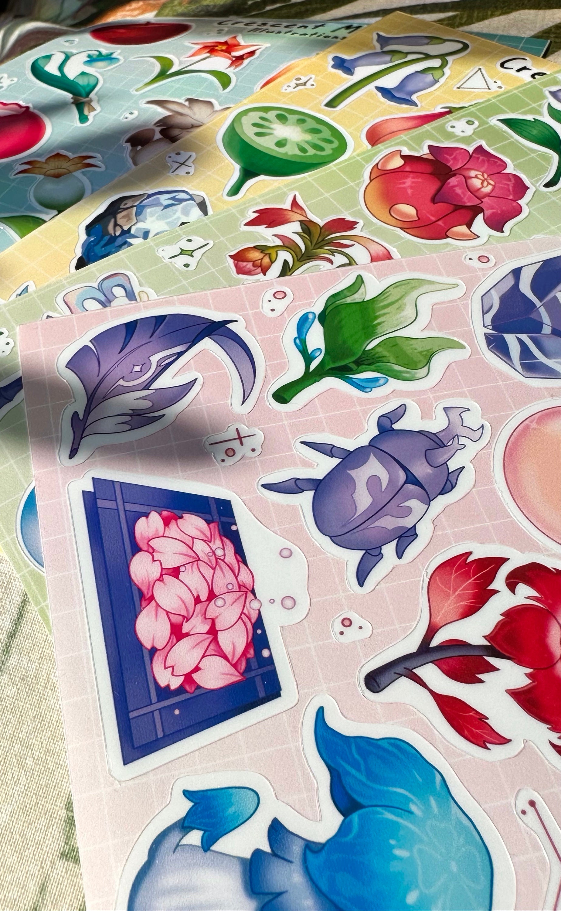 Genshin Impact Sticker Sheet Set explore Mondstadt, Liyue, Inazuma ...