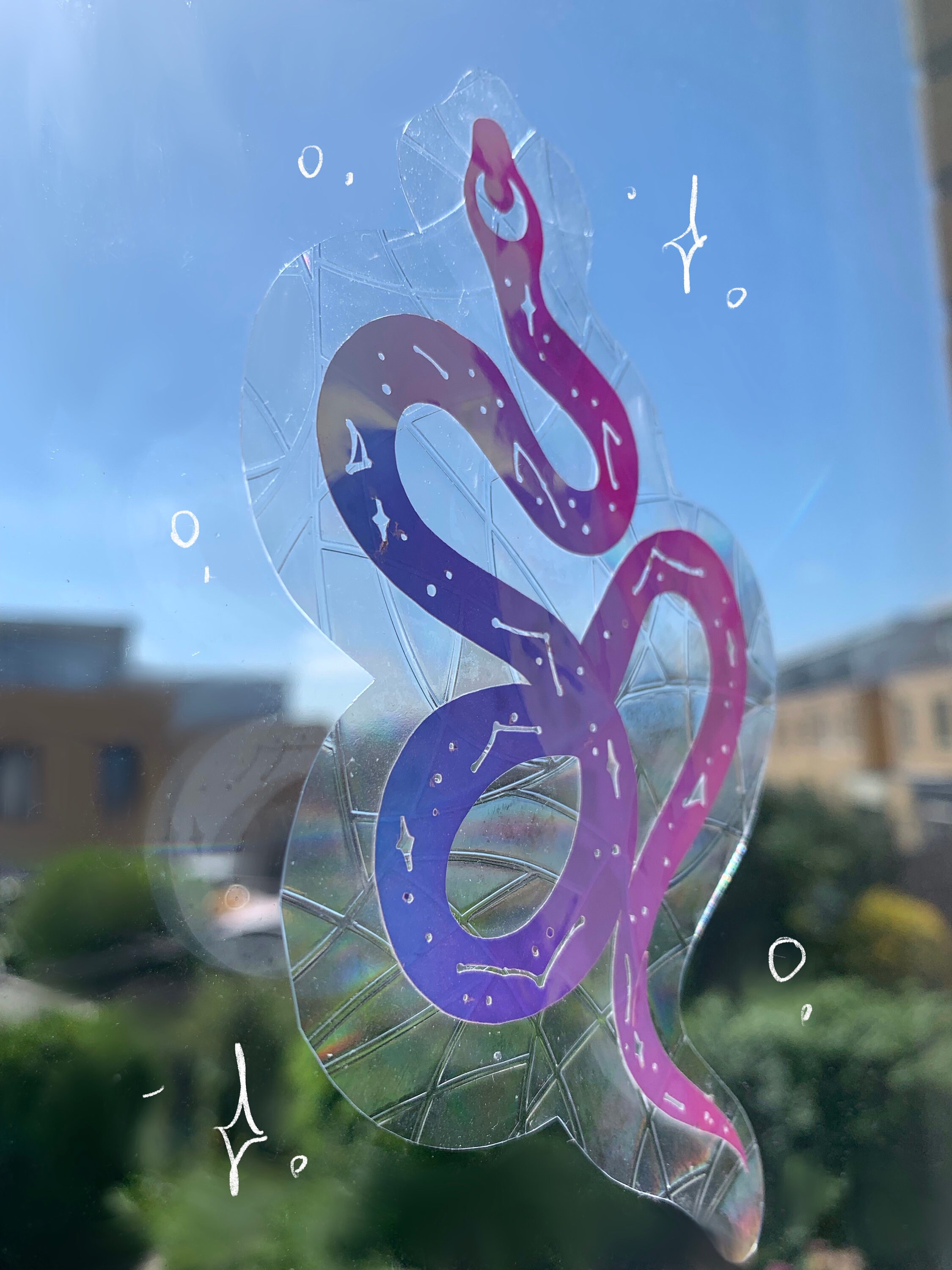 Snake Suncatcher Suncatcher Window Sticker Sticker - Etsy