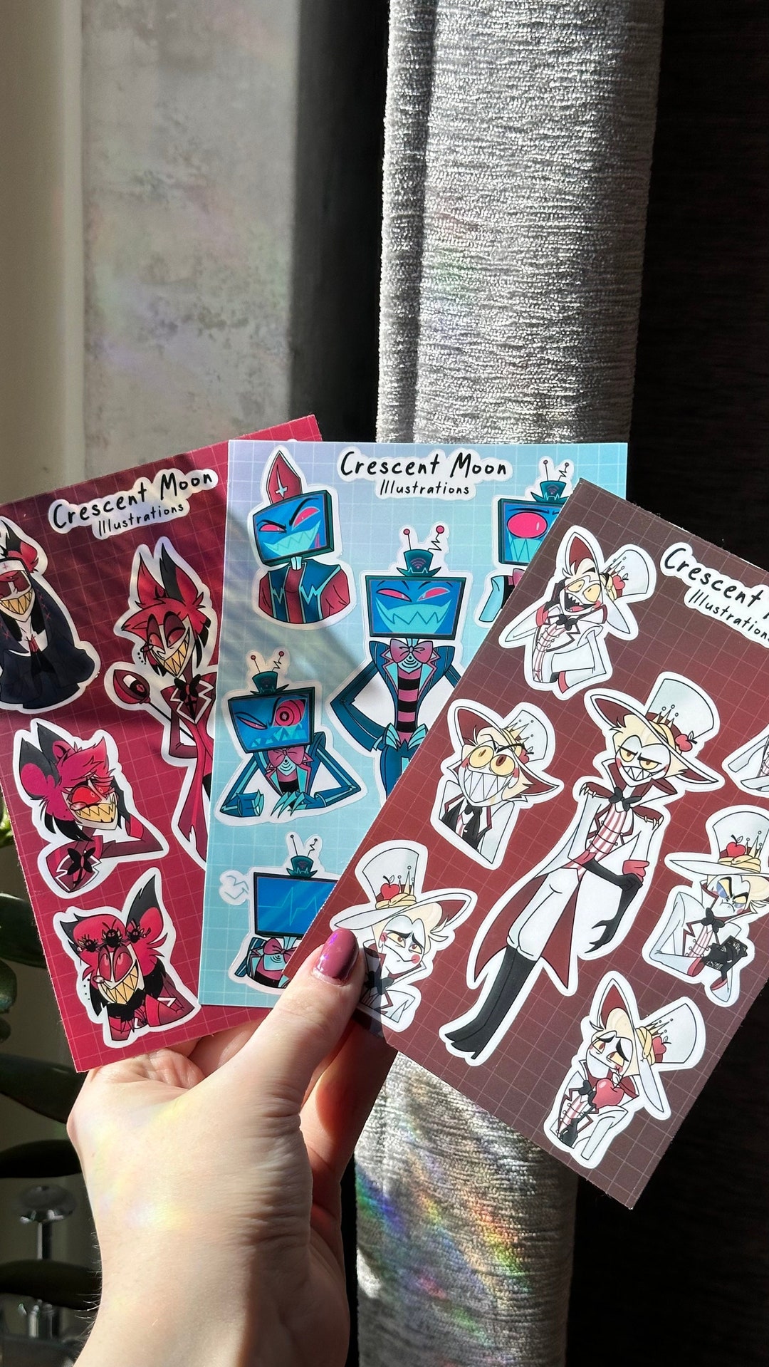 Hazbin Hotel Sticker Sheet Vox, Alastor and Lucifer Hazbin Hotel Fan ...