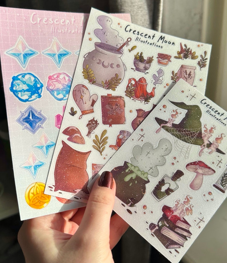 Bakery Witch Sticker Sheet - Whimsical and Sweet Decals for Foodie ...