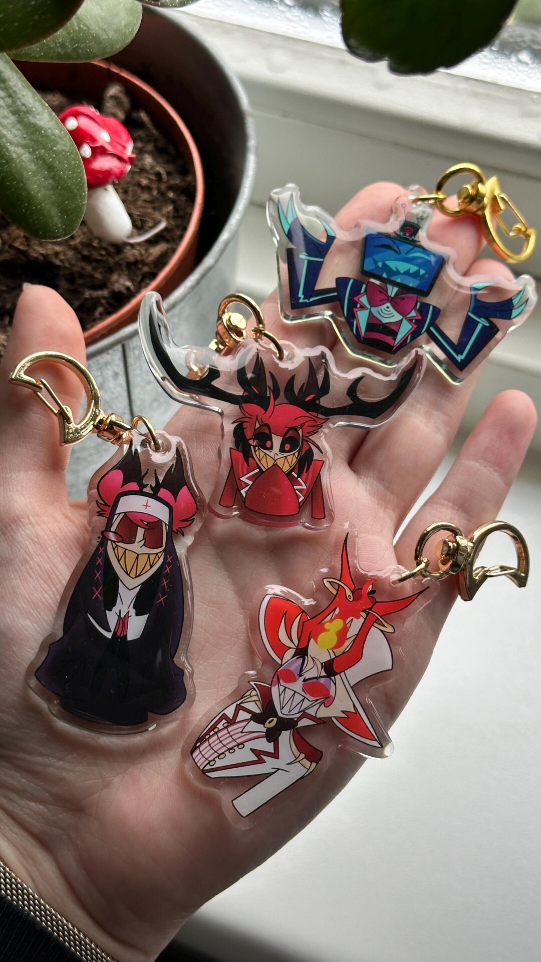 Vox, Lucifer & Alastor Hazbin Hotel Keychain - Perfect for Fans ...