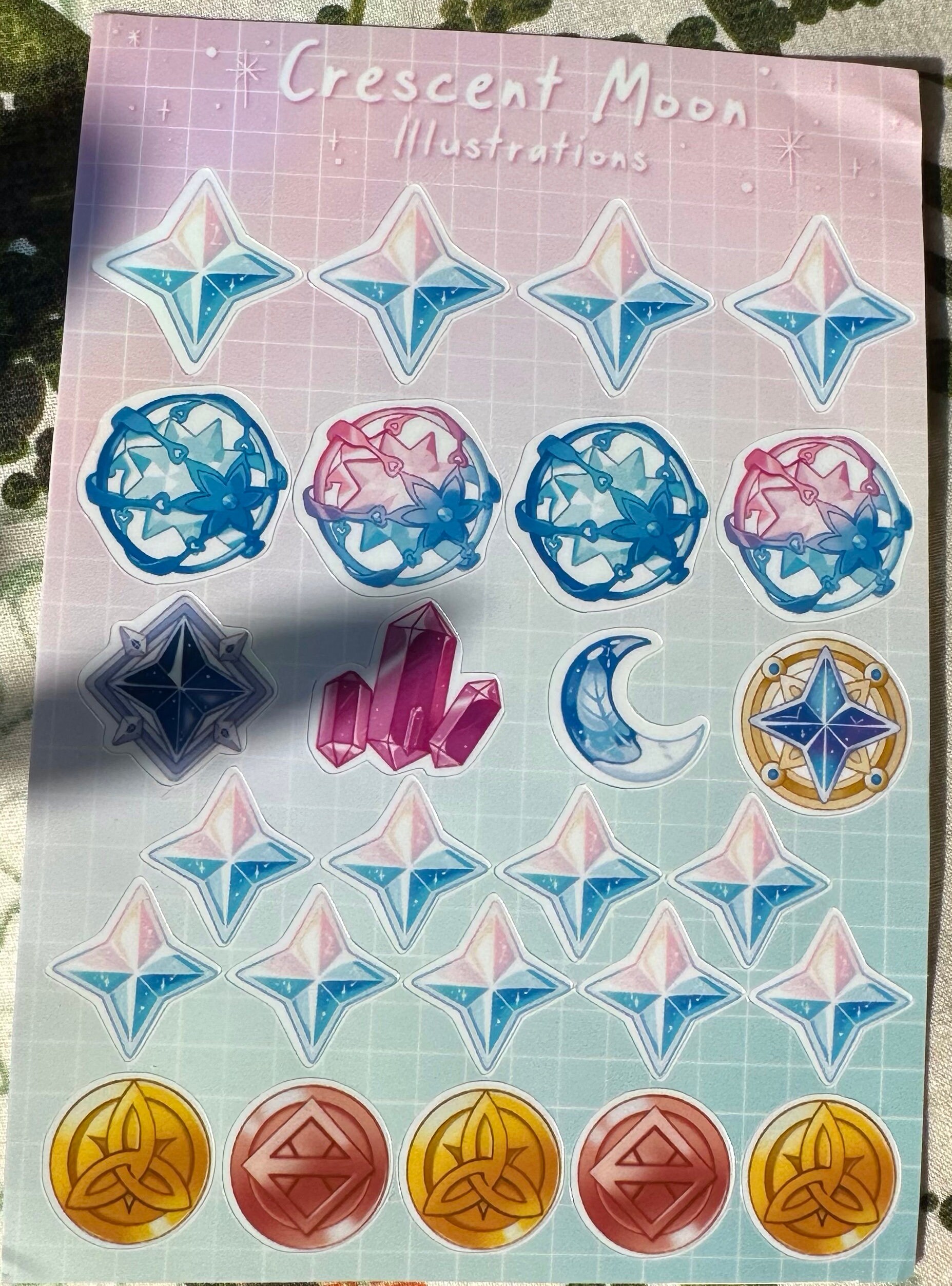Genshin Impact Sticker Sheet Primo Gem Wishes Money - Etsy