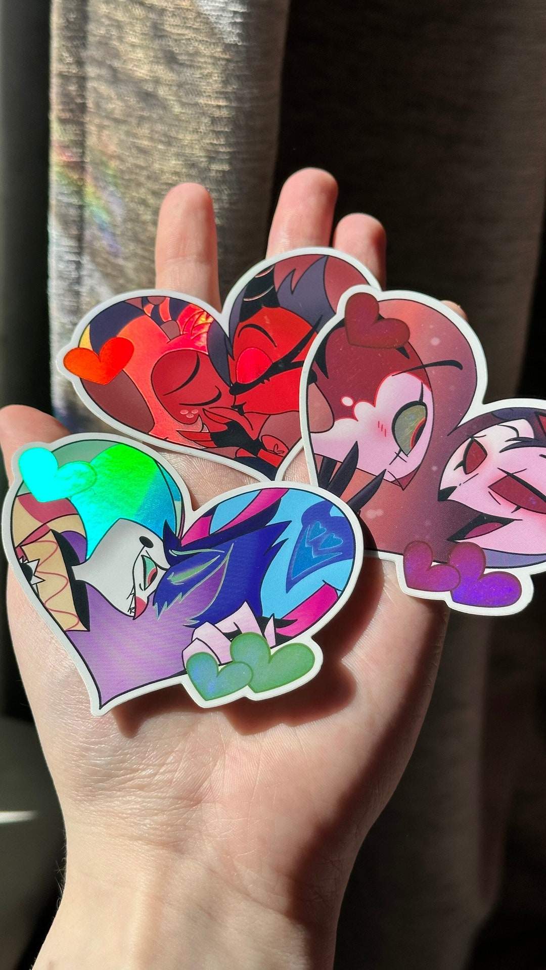 Helluva Boss Heart Stickers: Blitzo, Stolas, Moxxie, Fizzarolli, Millie ...