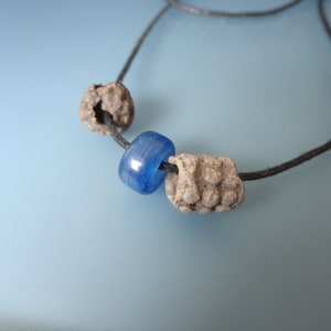 Authentic Medieval Bead Necklace With Blue Glass Stone. Ancient ...