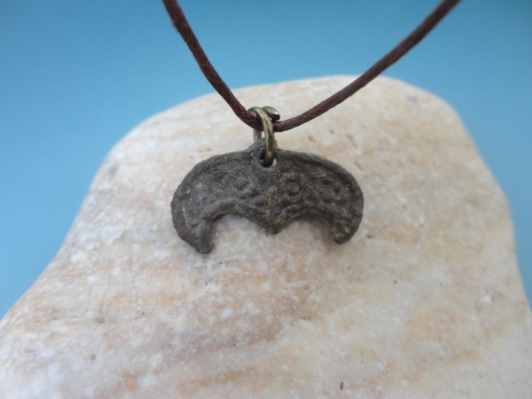Medieval Slavic Crescent. Three-horned Crescent. Ancient Necklace From ...