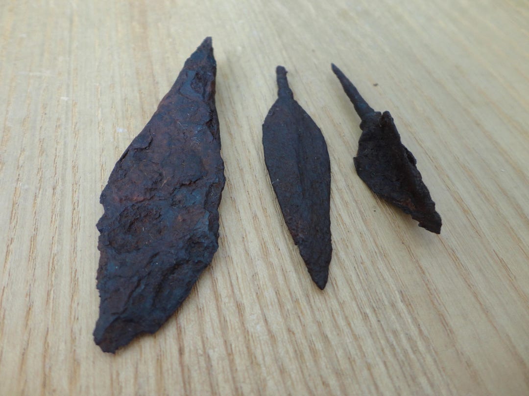 Medieval Three Arrowheads. Combat Arrowhead. Ancient Weapons ...